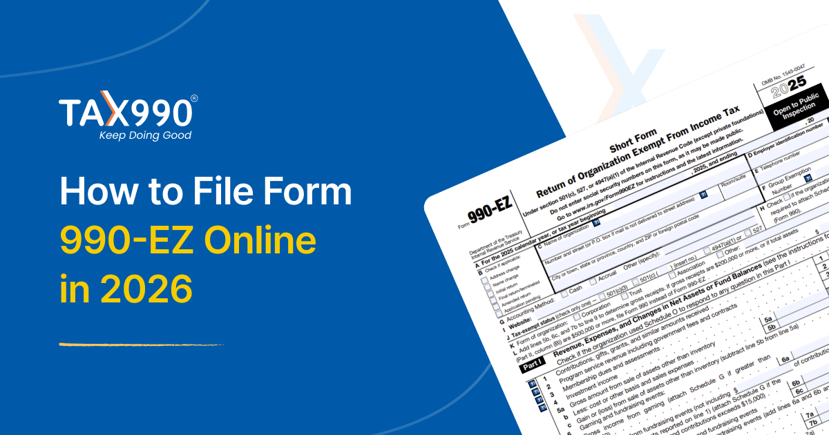 How to File Form 990-EZ Online in 2026 - Blog - Tax990